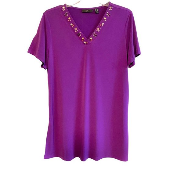 Susan Graver Tops Susan Graver Artisan Liquid Knit Shortsleeve